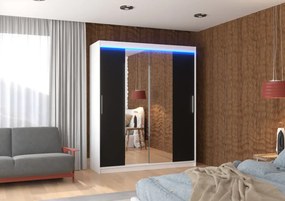 Posuvná skříň se zrcadlem a LED osvětlením DALLAS 180