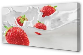 Obrazy na plátně jahodové mléko 125x50 cm