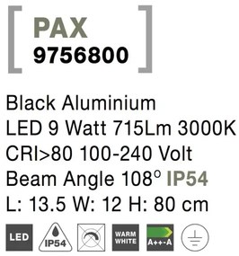 Venkovní LED lampa Pax A 135 černé