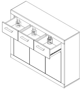 Sconto Komoda BACCIO 231 bílá/beton