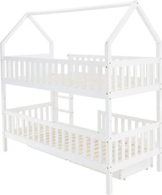 Montessori patrová postel 90x200, bílá, VENITA TYP 2 Kondela 0000396841