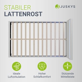 Juskys Čalouněná postel Paris s LED osvětlením Barva: tmavě šedá, Velikost: 120 × 200 cm