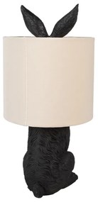 Černá stolní lampa králík s béžovým stínidlem Konijn – 20x43 cm