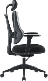 Herní  ergonomická  židle ERACER H3246 — síť / látka, šedá / černá