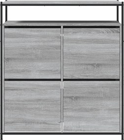 Botník se 4 výklopnými zásuvkami šedý sonoma 100 x 34 x 112 cm 3214416