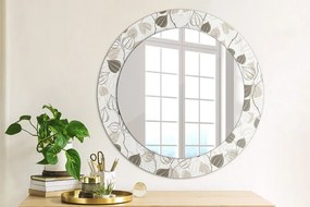 Kulaté dekorativní zrcadlo na zeď Abstraktní květinový fi 60 cm