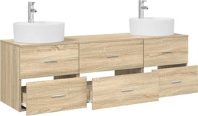Sada koupelnových skříněk 3 ks Dub sonoma 62,5 x 44,5 x 50 cm 3405869