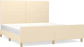 Rám postele bez matrace krémový 180 x 200 cm textil 3124916