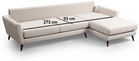 Rohová rozkládací sedačka Waneta 303 cm béžová - pravá