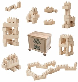 Walachia Dřevěná skládací stavebnice Construct easy box 138 dílů