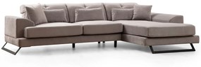 Atelier del Sofa Rohová sedací souprava Frido Right (L3+Chl), Světlá Šedá