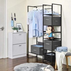 Skládací úložné boxy s víkem, 3 kusy, šedé