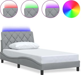 Rám postele s LED bez matrace Světle šedá 100x200 cm Látka 3310650