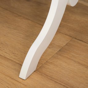 HOMCOM Oválné zrcadlo v stylu shabby chic s nastavitelným náklonem, 48D x 46Š x 147V cm, MDF Bílá