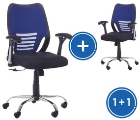Kancelářská židle Santos 1 + 1 ZDARMA, modrá