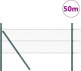Hexagonální kotvení plotu 50 x 0,8 m Ocel potažená PVC Zelená 3352706
