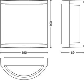 PH 17391/93/P0 LED Venkovní nástěnné svítidlo Samondra 17391/93/P0 antracit 2700K - PHILIPS (915005554401)