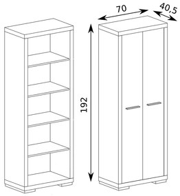 Vegas S - šatní skříň V35 - santana světlá
