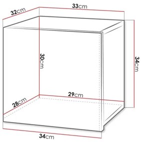 Nástěnná skříňka CALABRINI 34x34 cm černá