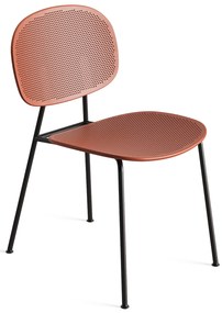 Venkovní židle z recyklovaného plastu Tondina Slim Barva kovové konstrukce: Matt black 31, Barva sedáku a opěradla z recyklovaného plastu: Marsala…