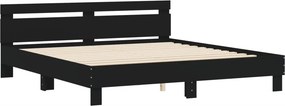 Rám postele s čelem černý 160 x 200 cm kompozitní dřevo 3207407