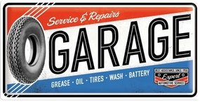 Plechová cedule Service & Repair - Garage, (50 x 25 cm)