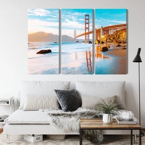 Vícedílný obraz Golden Gate Bridge V San Franciscu Nedostatek Nedostatek Přírodní plátno 150x100