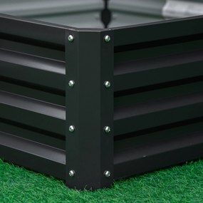 Vyvýšený záhon Outsunny, květinový box, zeleninový záhon, box na rostliny, bylinkový záhon do zahrady, na terasu, balkon, ocel, šedý, 120 x 30 cm