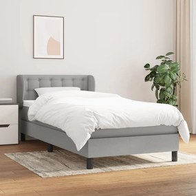 Box spring postel s matrací světle šedá 90x190 cm textil 3126525