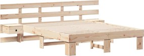 Rám postele s čelo Hnědá 150 x 200 cm Masivní borové dřevo 3385685