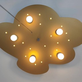 Stropní světlo Wolke, zlatá, 5 zdrojů, 20 LED bodů