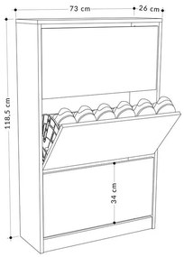 Botník Houseland Lico bílý