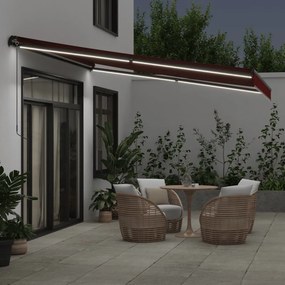 Ručně zatahovací markýza s LED světly burgundská 400 x 350 cm 3214999