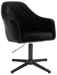 LuxuryForm DESIGN Křeslo ANDORA VELUR na černém kříži- černé