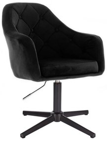LuxuryForm DESIGN Otočné křeslo ANDORA VELUR na černém kříži- černé