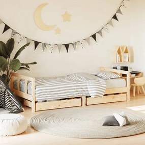 Dětská postel se zásuvkami 90 x 190 cm masivní borové dřevo - Default Title
