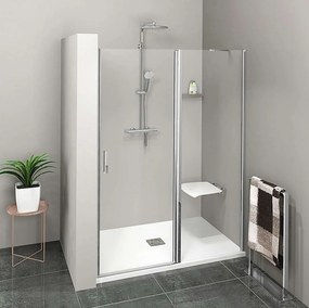 Polysan Zoom - Sprchové dveře dvoudílné 90 cm, lesklý hliník/čiré sklo ZL1390