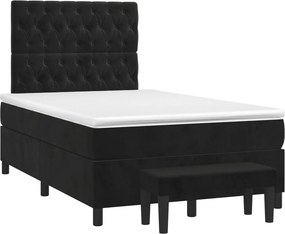 Box spring postel s matrací černá 120 x 200 cm samet 3138015