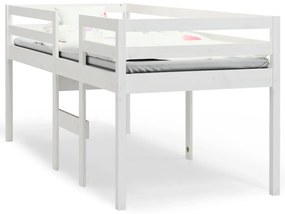 Patrová postel bílá 90 x 200 cm masivní borové dřevo - Default Title