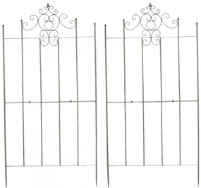 2x Mřížka na popínavé rostliny Paula - 180 x 85,5 cm - Zelená antik