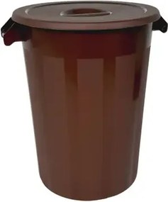 Denox INDUSTRIAL hnědá / Odpadkový koš / 100 l / s víkem / PP plast
