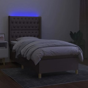 Box spring postel s matrací a LED taupe 80 x 200 cm textil 3139073