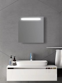Amirro Zrcadlo na zeď chodbu do pokoje ložnice předsíně koupelny LUNA - 60 x 60 cm s LED podsvíceným pruhem 902-050