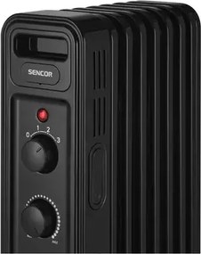 SENCOR SOH 3507BK černá / olejový radiátor / 600-900-1500W / 3 úrovně
