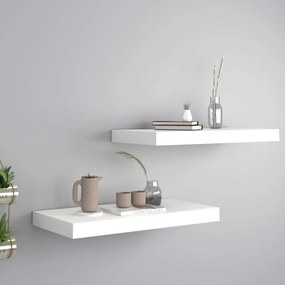 Plovoucí nástěnné police 2 ks bílé 50 x 23,5 x 3,8 cm MDF 323809
