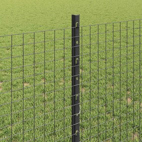 Svařovaná drátěná plotovina s tyčkami 100 x 0,8 m Šedá Síťovina 3336661