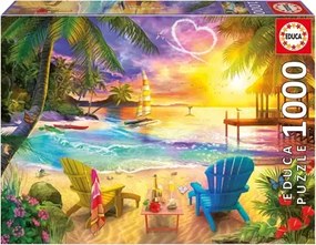 EDUCA Puzzle Pláž zamilovaných / 1000 dílků / 68 × 48 cm