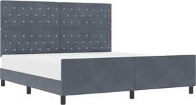 Postel s boxspringem s čelo Tmavě šedá 180 x 200 cm samet 3344892