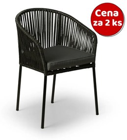 Sada 2 černých zahradních židlí Trapani
