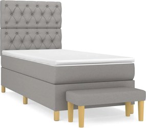 Box spring postel s matrací světle šedá 80 x 200 cm textil 3137349